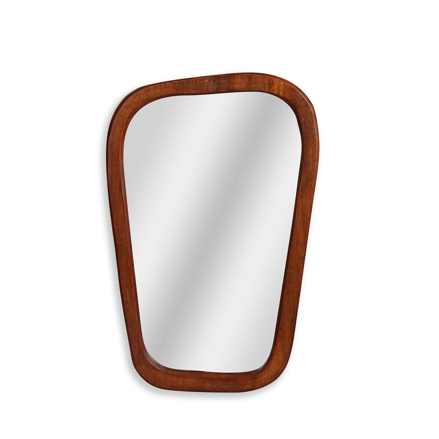 Soft Trapeze Wood Wall Mirror